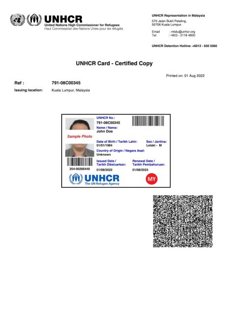 UNHCR Documents - Refugee Malaysia