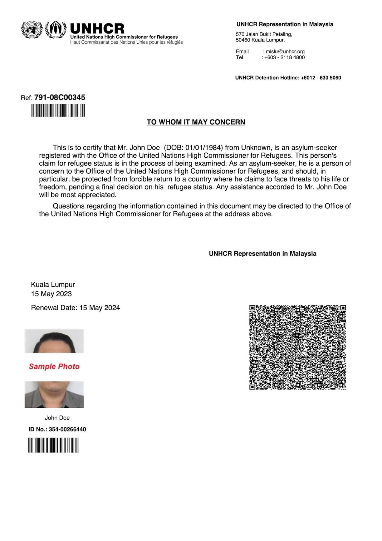 UNHCR Documents - Refugee Malaysia