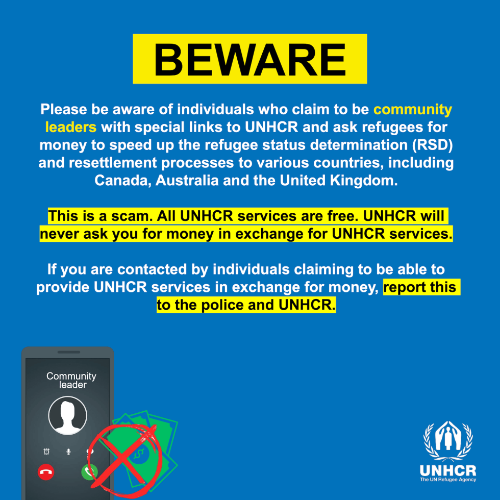 Beware of Scams | Refugee Malaysia