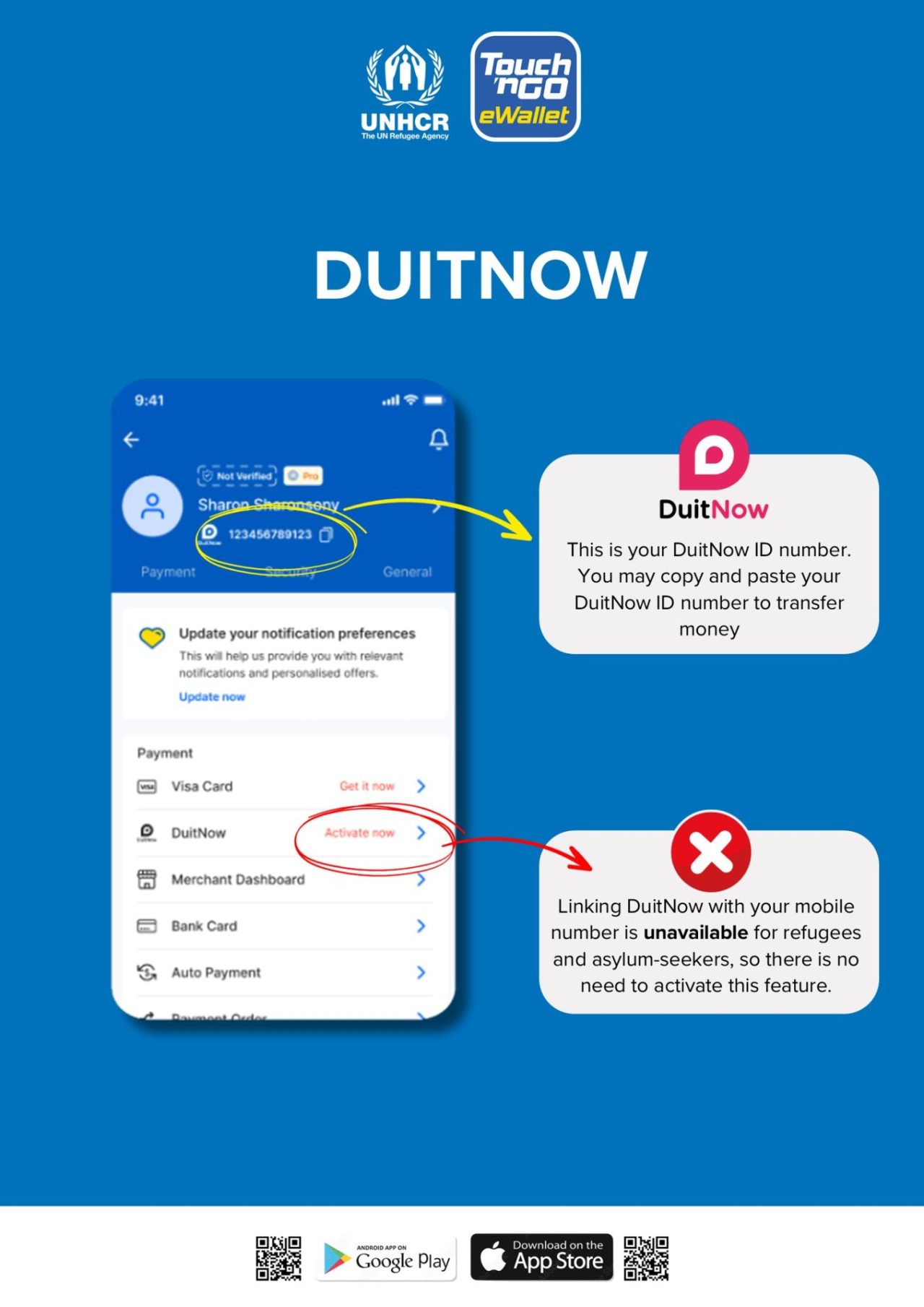 Touch ‘n Go eWallet | Refugee Malaysia